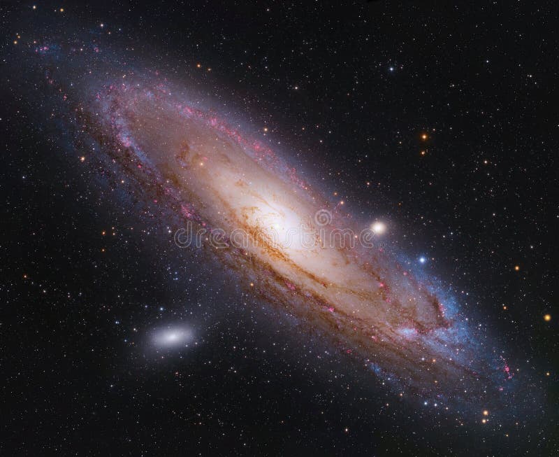 The Spiral Andromeda Galaxy in Andromeda Constellation. this Galaxy is ...