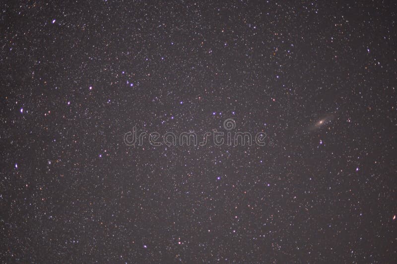 The Andromeda Galaxy in the Night Sky. Dark Place with Shining Stars ...