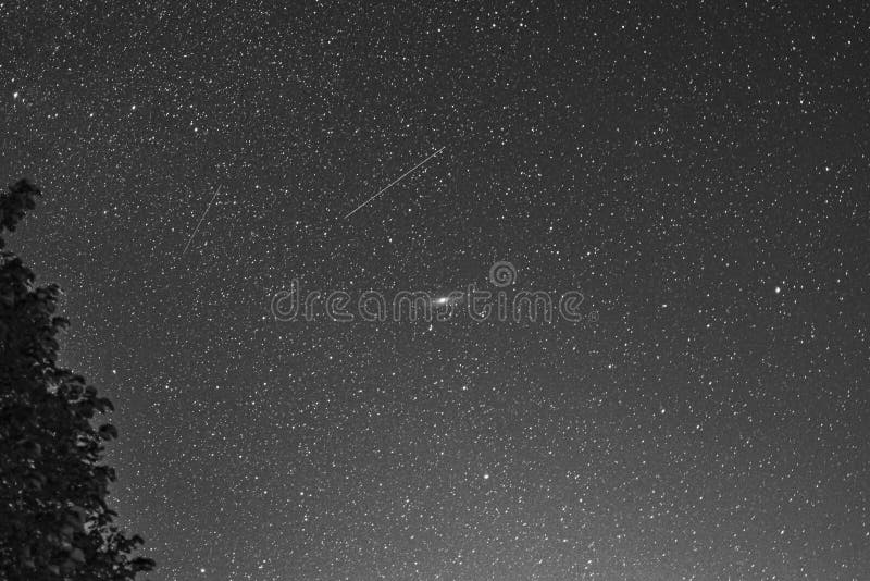 The Andromeda Galaxy in the Night Sky Stock Image - Image of river ...