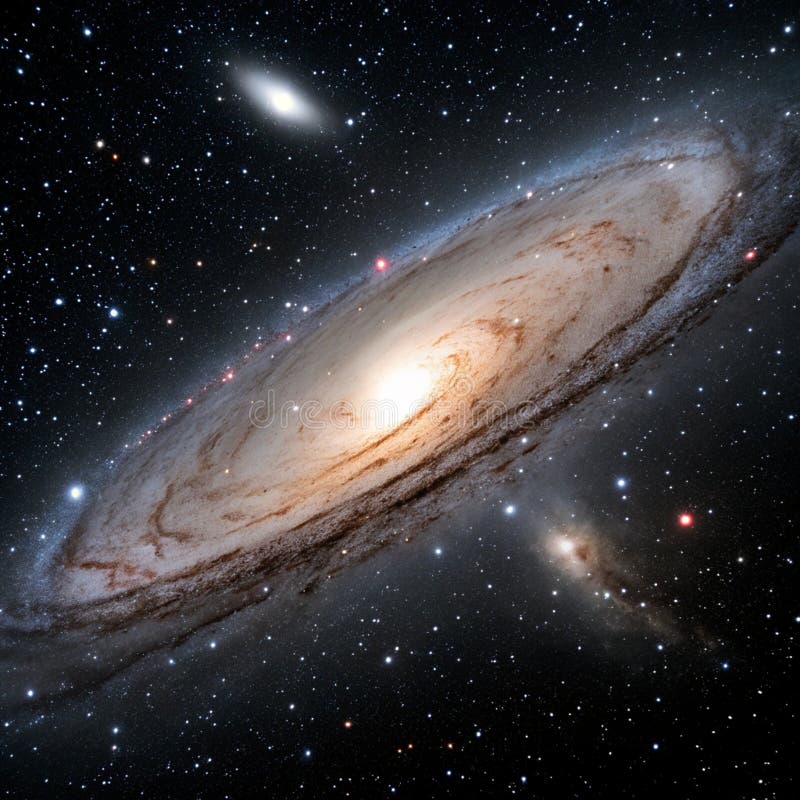 Andromeda Galaxy in the Night Sky Stock Illustration - Illustration of ...