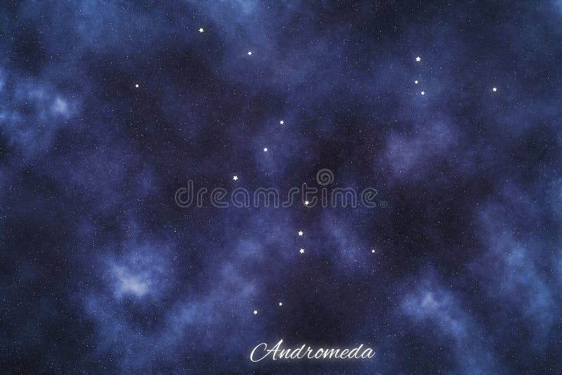 Andromeda Star Constellation, Brightest Stars Stock Image - Image of ...