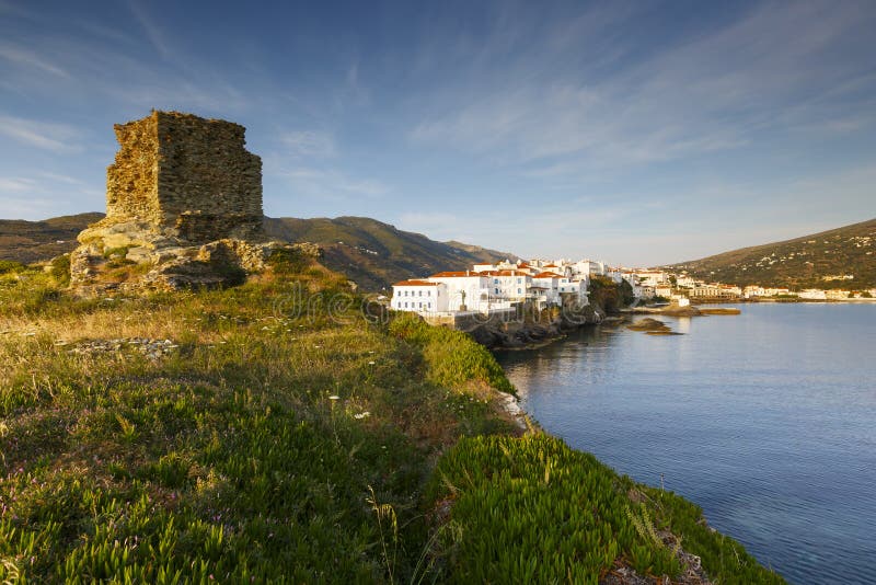 Andros. stock image. Image of town, greece, andros, castle - 95667973
