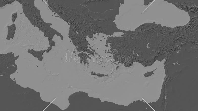 Andros Island in the Aegean Sea. Bilevel Map. Slide Stock Video - Video ...