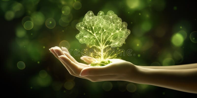 Hands Holding Tiny Tree Symbol , Green, Nature, and Environmental ...