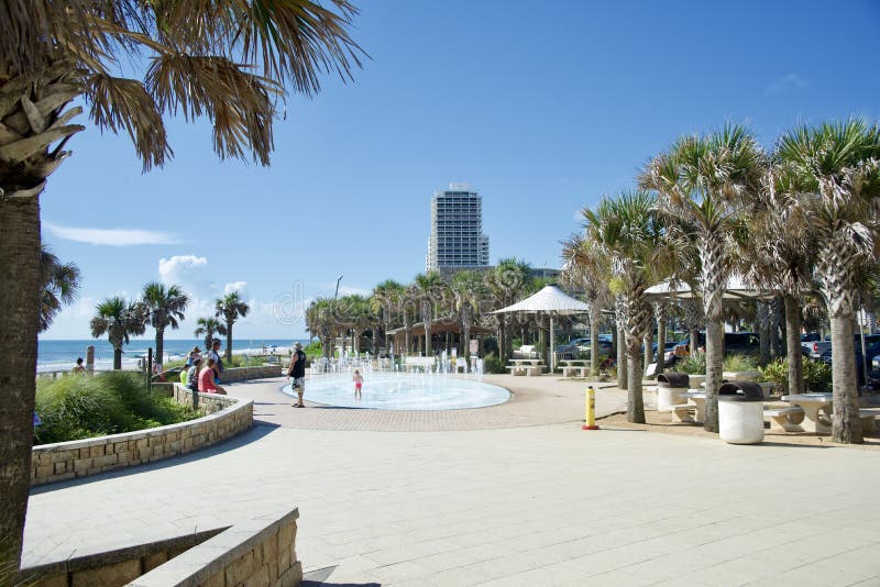 Andy Romano Beachfront Park Splash Pad, Ormond Beach, Florida Editorial ...