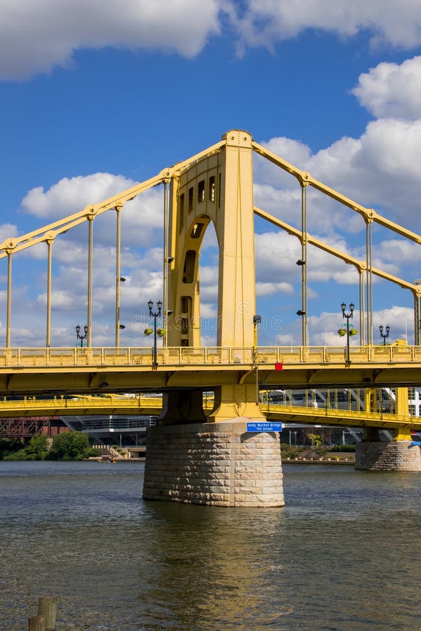 Andy Warhol Bridge Against Blue Sky in Pittsburgh, Pennsylvania Stock ...