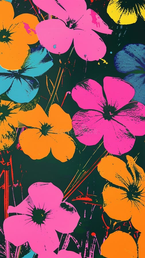 Andy warhol flower pattern stock illustration. Illustration of autumn ...
