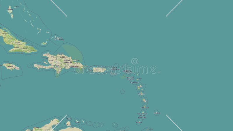 Anegada Island in the Caribbean Sea. OSM Map. Slide Stock Video - Video ...