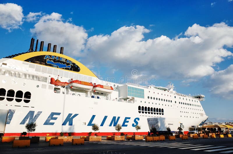 Anek Lines Ferry Boat on Santorini Island Editorial Photography - Image ...