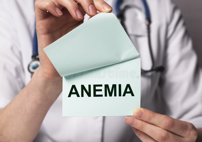 Anemia Text on Paper in Doctor Hands Stock Image - Image of hand ...