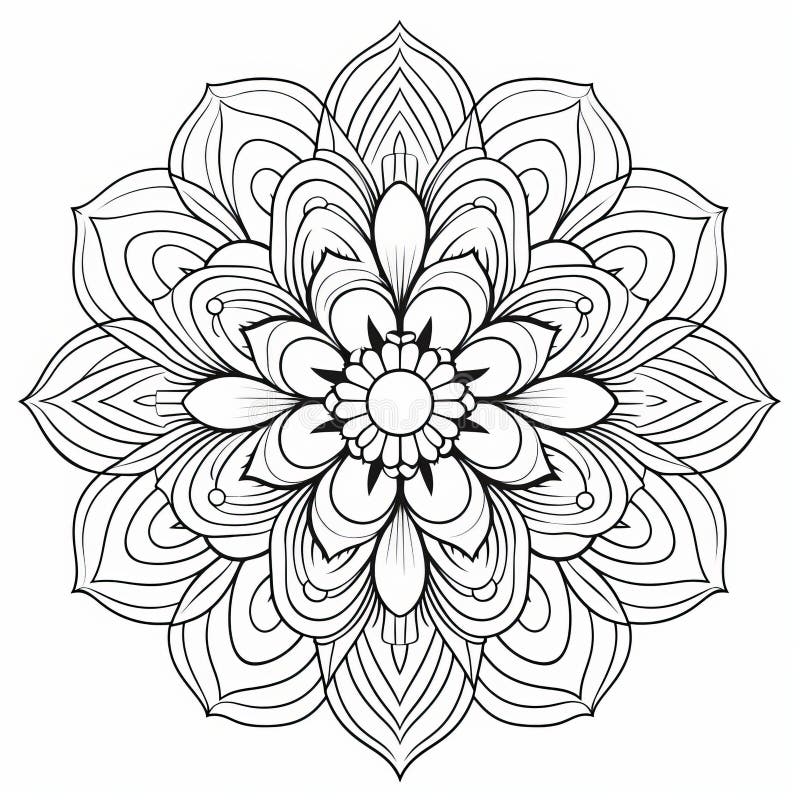 Mandalas For Adults Intricate Coloring Pages For Relaxation Stock