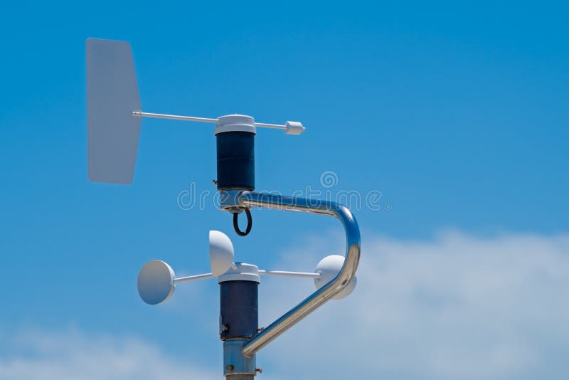 Anemometer, Blue Sky As Background Stock Image - Image of nature, vane ...