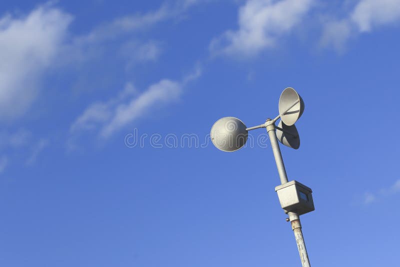 Anemometer on blue sky stock image. Image of cloudy, anemometer - 45234271