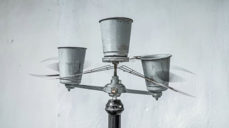 Anemometer Isolated on White Background, Measuring Wind Velocity and ...