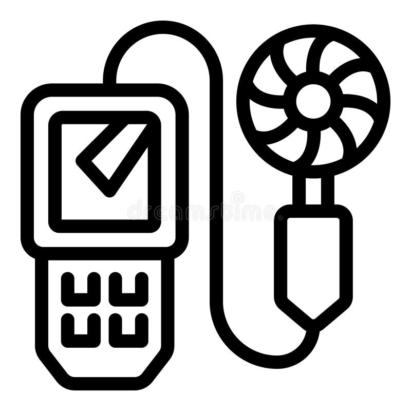 Anemometer Measuring Wind Speed with Digital Display Icon Stock ...