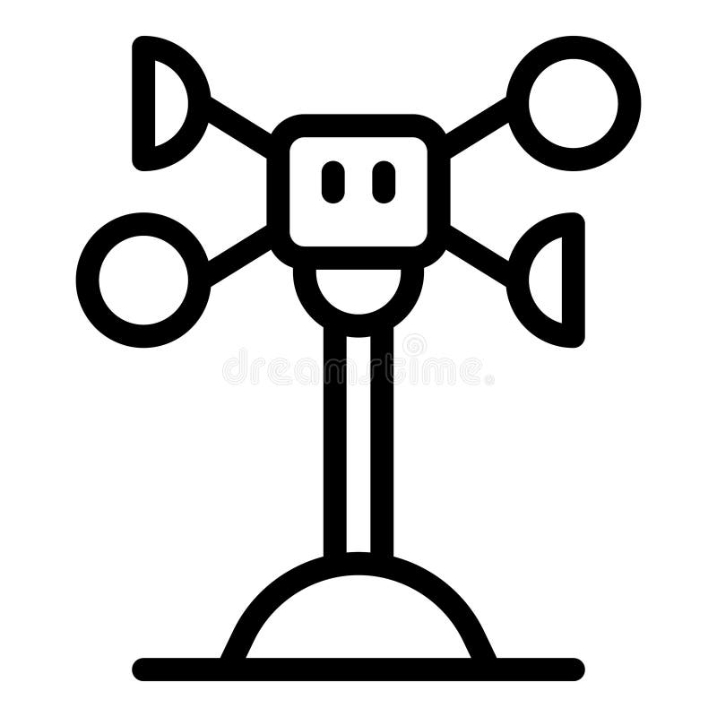 Anemometer Measuring Wind Speed and Direction Icon Stock Vector ...