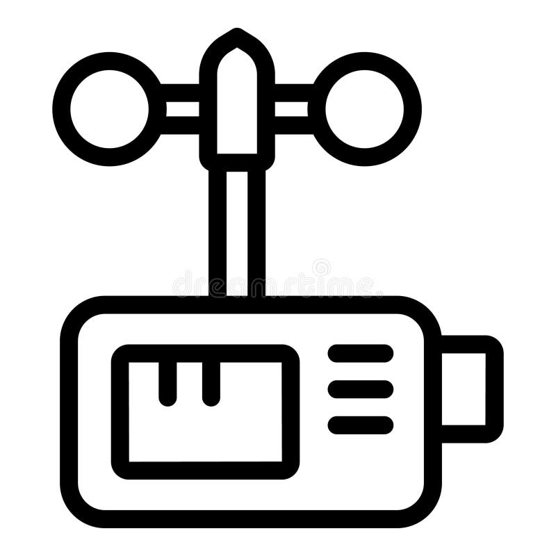 Anemometer Measuring Wind Speed and Direction Icon Stock Illustration ...