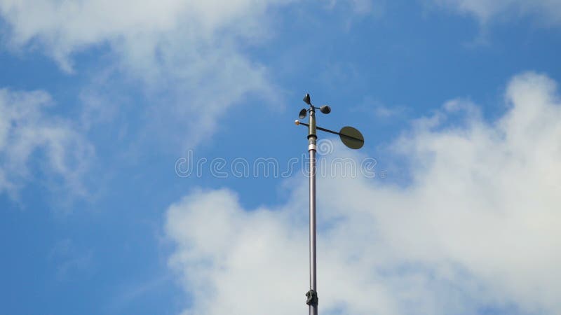 Anemometer Rotating Sky Wind Power Stock Video - Video of station ...