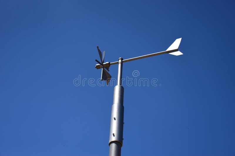 Anemometer Wind Speed Indicator Measuring Device Under Blue Sky and ...