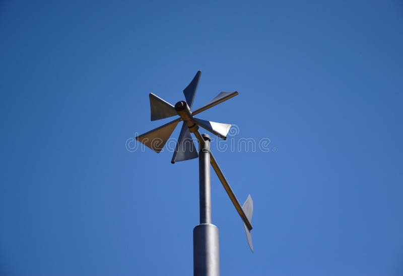 Anemometer Wind Speed Indicator Measuring Device Under Blue Sky and ...