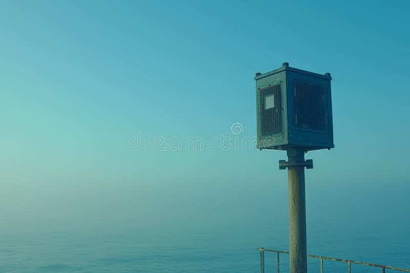 Anemometer Wind Speed Sensor Installed on a High Metal Pole Under a ...