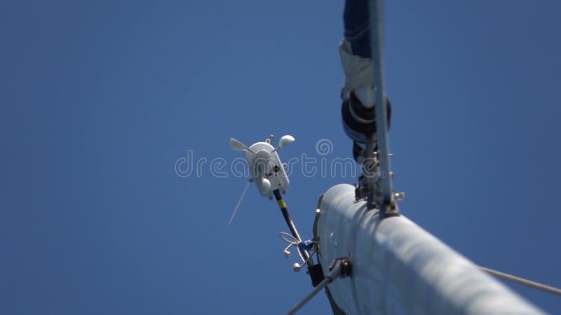 Anemometer Wind Speed Sensor on a Yacht Stock Footage - Video of clear ...