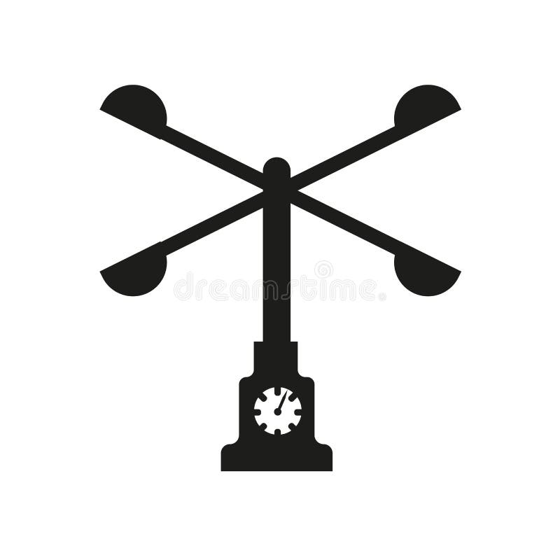 Anemometersymbol Detaljerad Uppsättning Av Att Mäta Beståndsdelsymboler ...