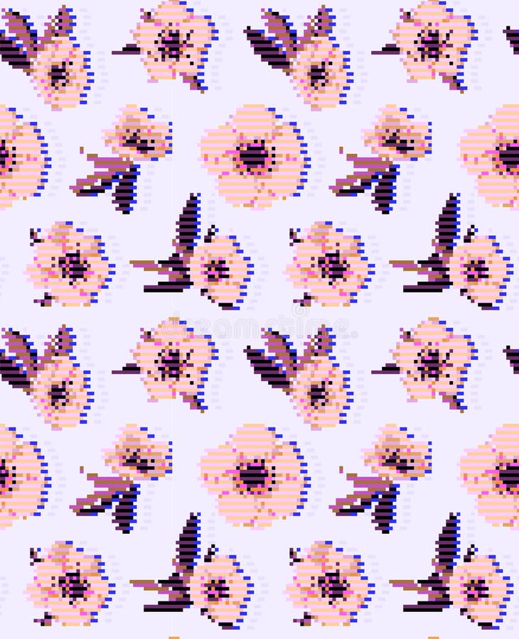 Anemone Flower Seamless Pattern. Stock Vector - Illustration of flower ...