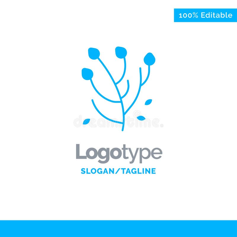 Anemone, Anemone Flower, Flower, Spring Flower Blue Solid Logo Template ...