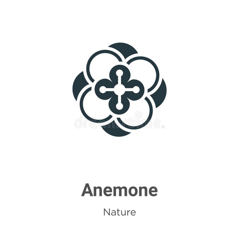 Anemone Vector Icon on White Background. Flat Vector Anemone Icon ...