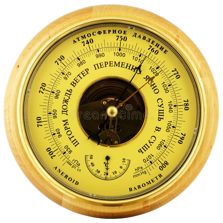 Aneroid Barometer Above View Stock Image - Image of aneroid, close: 8047977