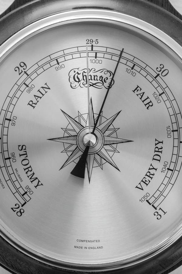Aneroid barometer stock image. Image of indoors, mounted - 363052337