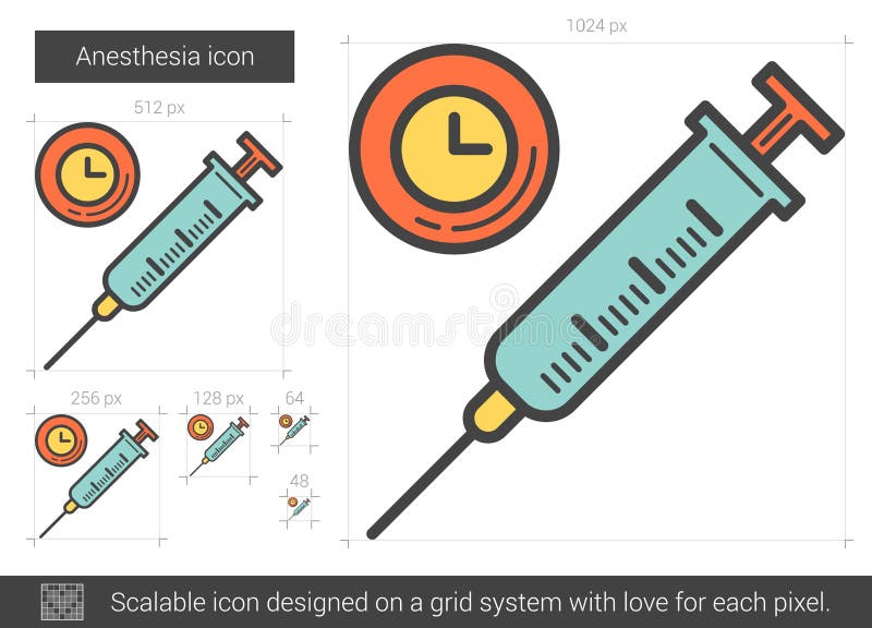 Anesthesia line icon. stock vector. Illustration of draw - 80696755