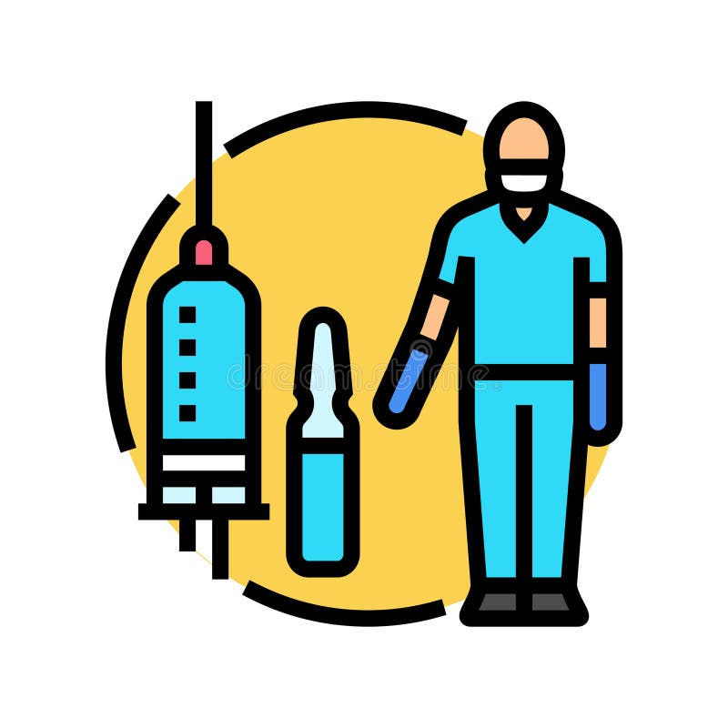 Anesthesia Technician Color Icon Vector Illustration Stock Vector ...