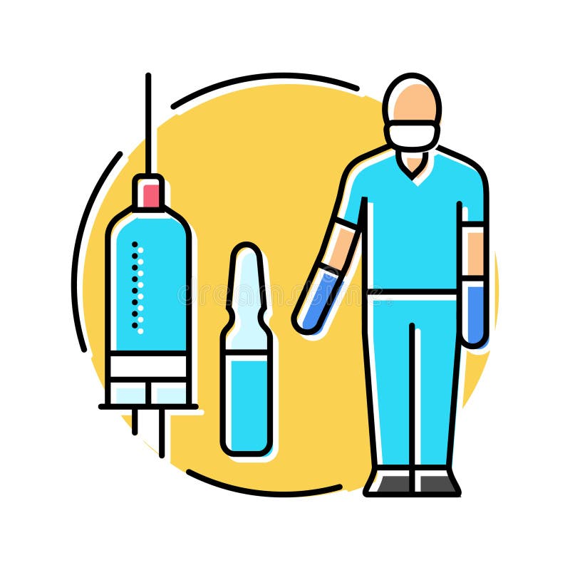 Anesthesia Technician Color Icon Vector Illustration Stock Vector ...
