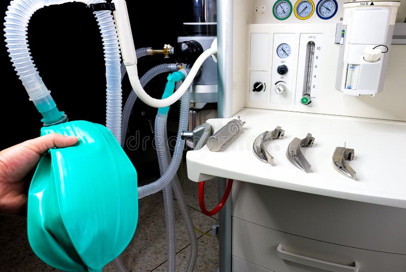 An Anesthesiologist with an Anesthetic Machine Stock Photo - Image of ...