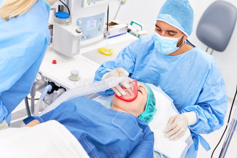 Anesthesiologist and Patient during Operation with General Anesthesia ...