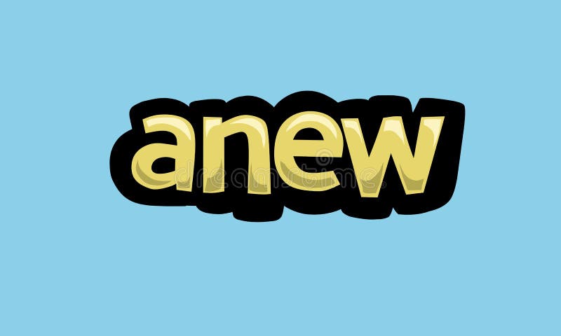 ANEW Writing Vector Design on a Blue Background Stock Vector ...