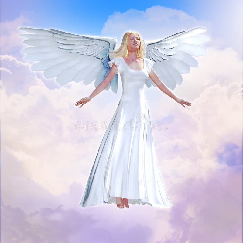 Beaux Angel Woman Et Colombes Illustration Stock - Illustration du ...