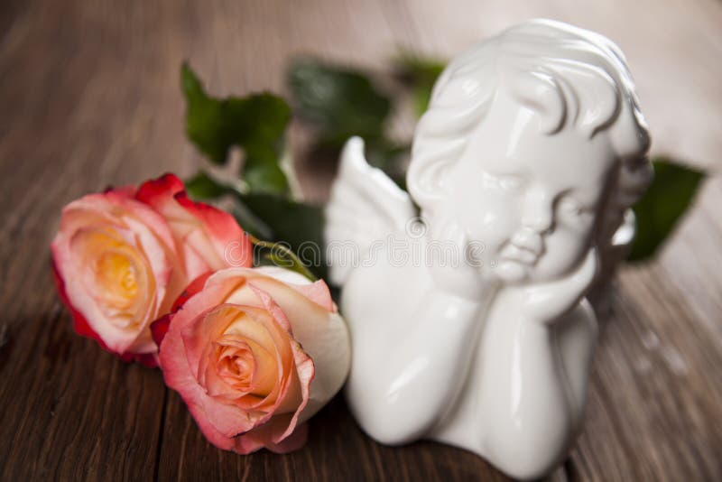 Amour, Anges, Concept De Saint-Valentin, Fond De Coeur Image stock ...
