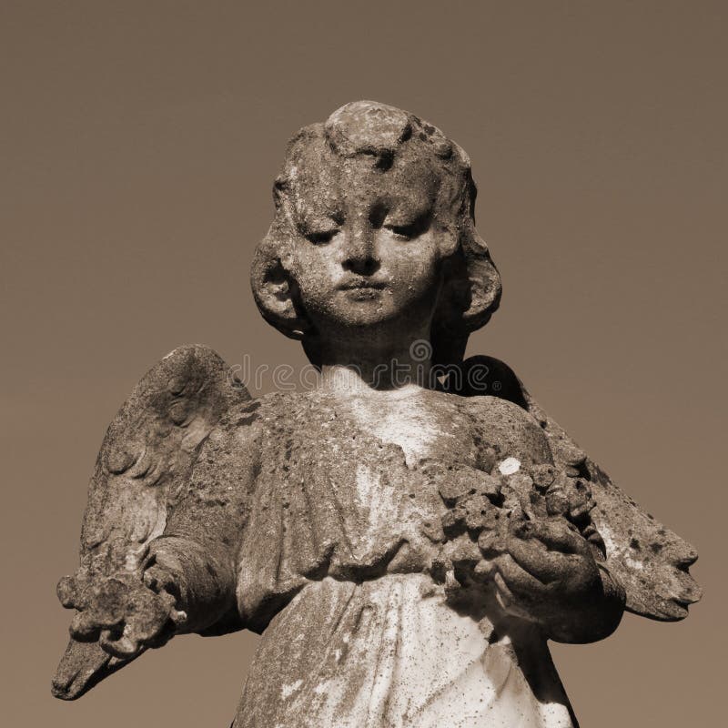 Angelic statue stock image. Image of carving, cupid, baby - 46343663