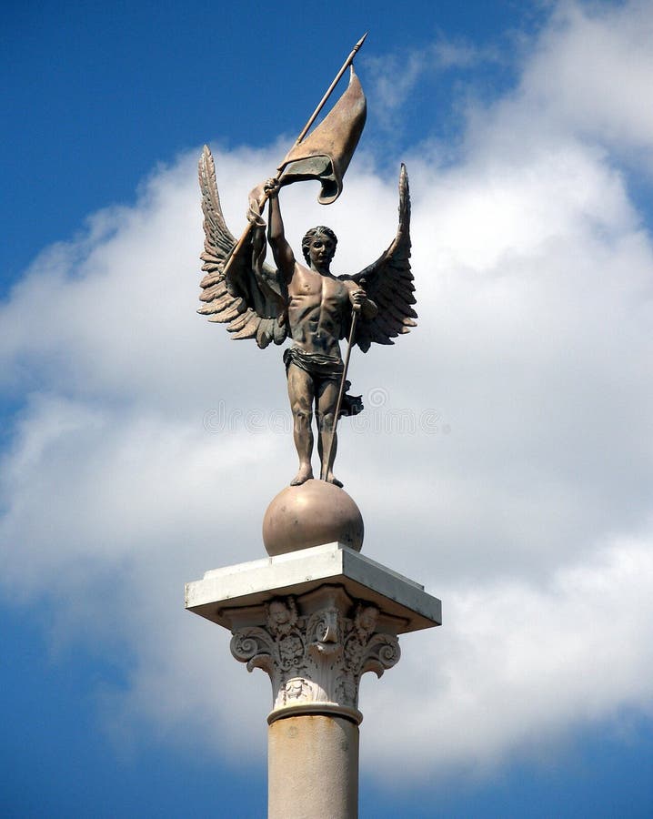 Winged angel statue stock photo. Image of cemetery, hand - 3358090