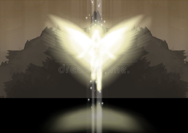 Angel Wings and Universal Spiral Stock Illustration - Illustration of ...