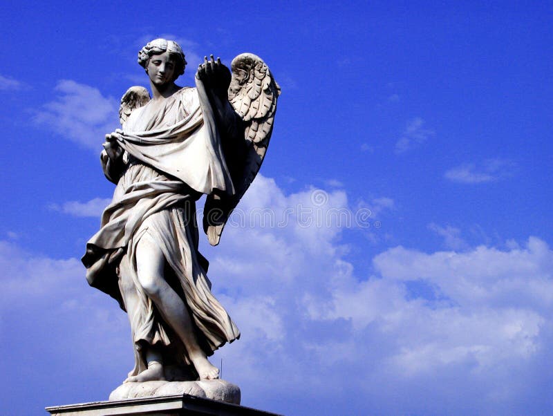 Angel Sculpture in Rome, Italy. Editorial Photo - Image of spear, wing ...