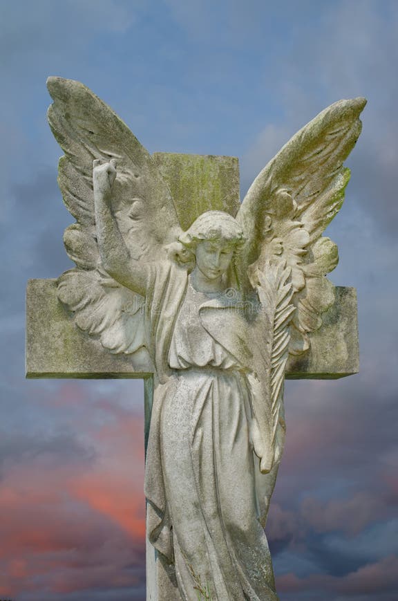 Angel against stormy sky stock photo. Image of dying - 20892442
