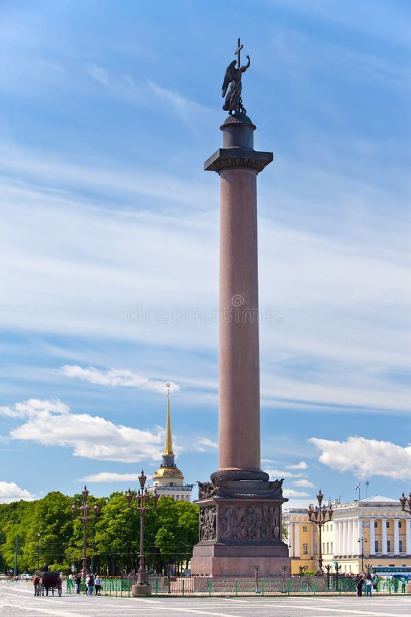 Angel on the Alexander Column on Palace Square Stock Image - Image of ...