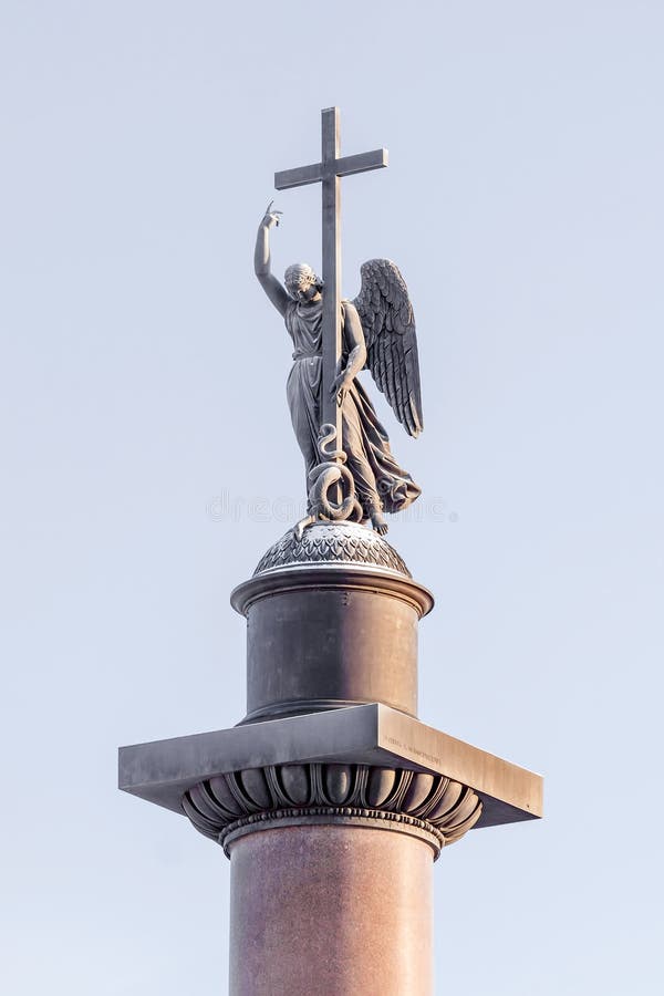 Angel on the Alexander Column in St. Petersburg Stock Photo - Image of ...