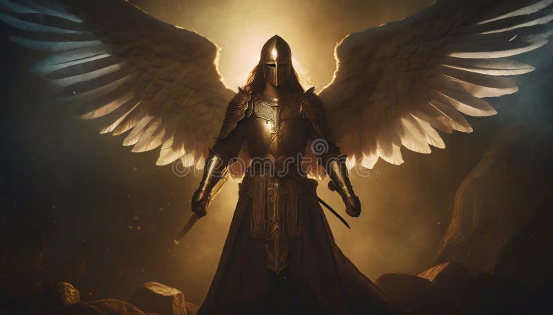 Angel in armor stock illustration. Illustration of flight - 308818106