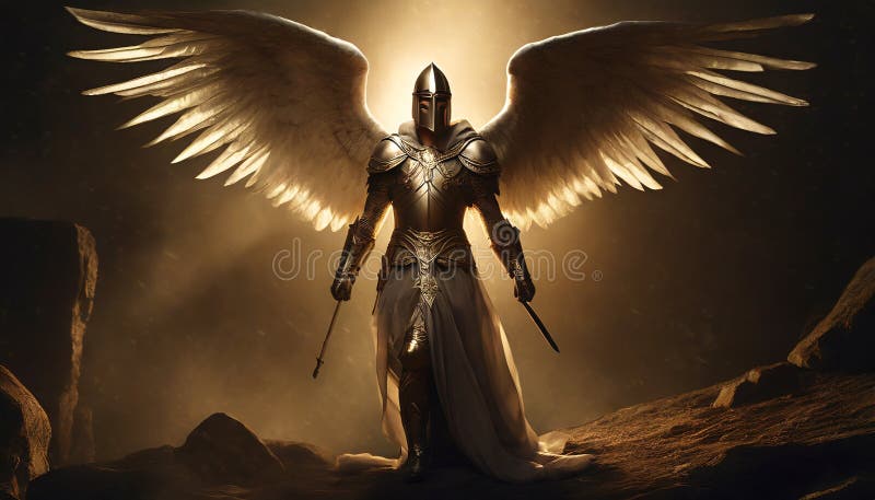 Angel in armor stock illustration. Illustration of poster - 308818121