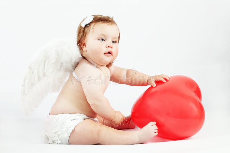 Baby girl angel stock image. Image of innocent, christmas - 18223963
